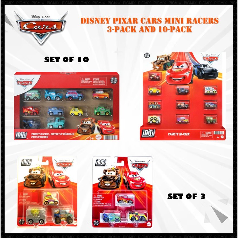 Mattel Disney Pixar Mack Hauler Cars Mini Racers 3-Pack and 10-Pack ...