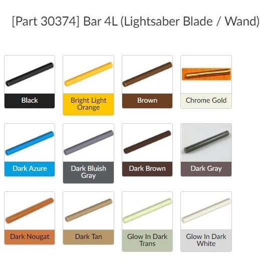 E24.[Ready Stock] 30374. Original Lego Parts : Bar 4L (Lightsaber Blade ...