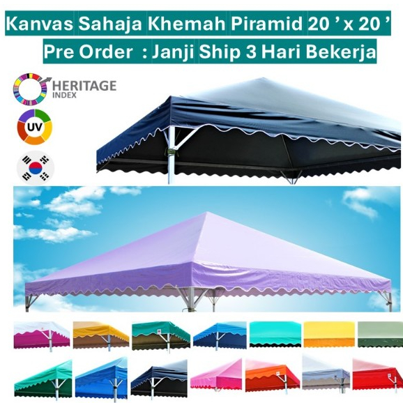 20' x 20' Pyramid Canvas Only 20 feet Canopy Tent Kanvas Korea UV ...