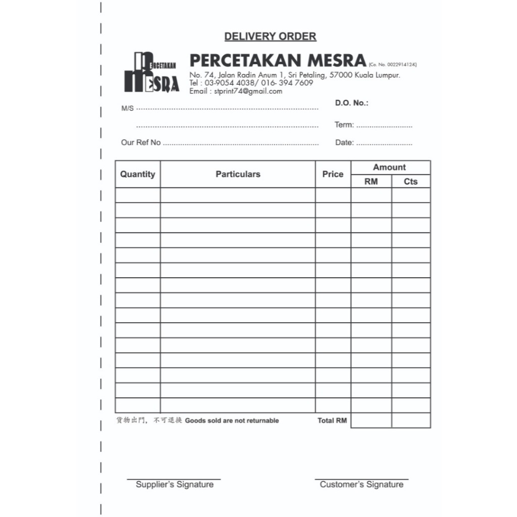 Buku Invoice/Bill Book/Buku Resit/Receipt Book/Cash Sales/Cash Bill ...