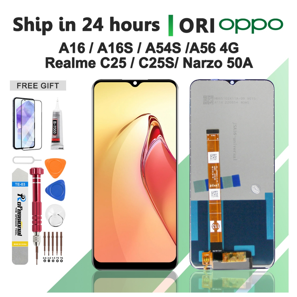 ORIGINAL OPPO A16/A16S/A54S/A56 4G/REALME C25/C25S/Narzo 50A with Frame Display Touchscreen ...