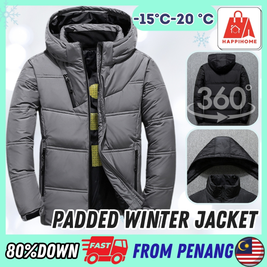 Men Winter Windbreaker Winter Windproof Coat Winter Down Jacket Blue ...
