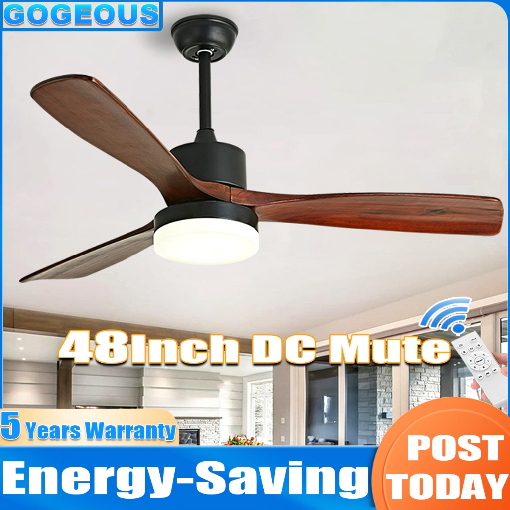 DLD Kipas Lampu Siling Moden 48/42 Inch Nordic Lampu Kipas Siling Bilah ...