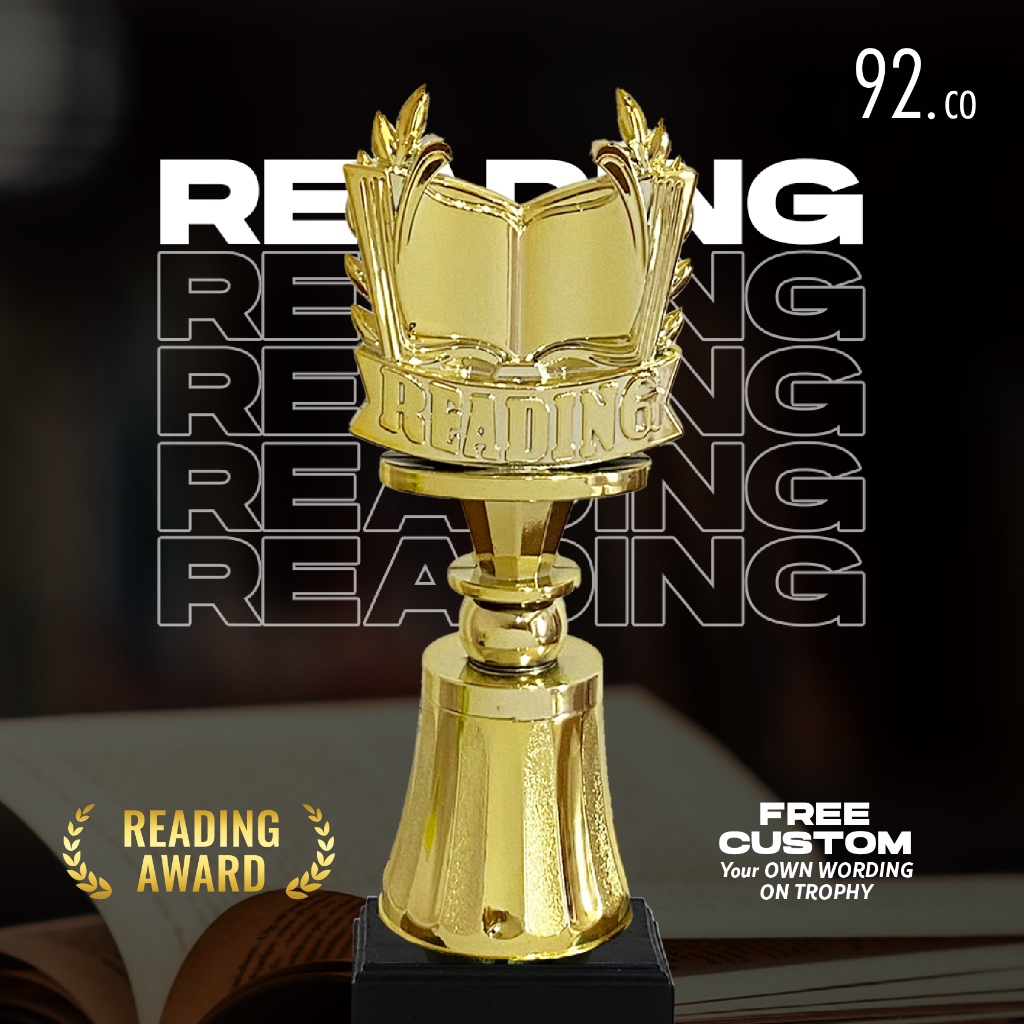 [Reading Trophy] Reading Trophy Award Piala Sekolah Book Trophy Best ...
