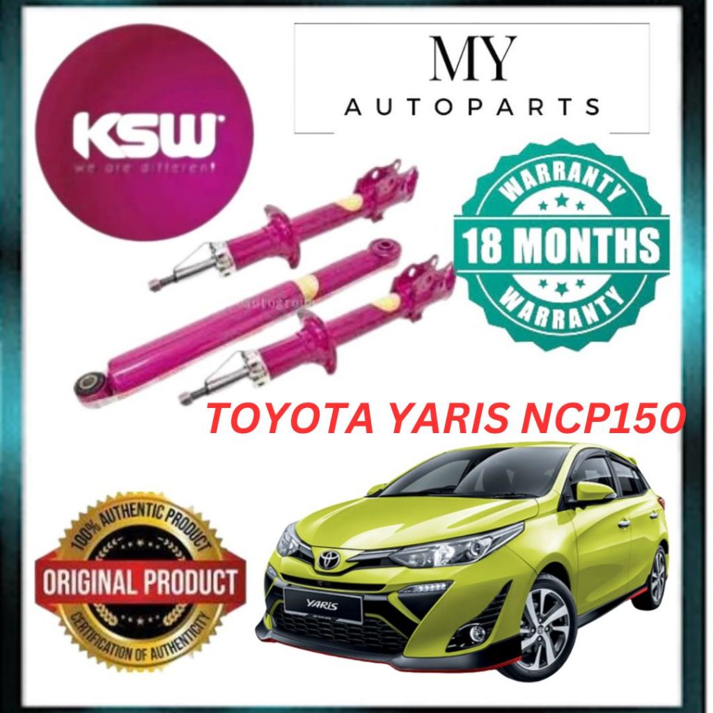 TOYOTA YARIS NCP150 NSP151 - KSW (GAS) Shock Absorber FRONT & REAR (18Months Warranty) | Shopee ...