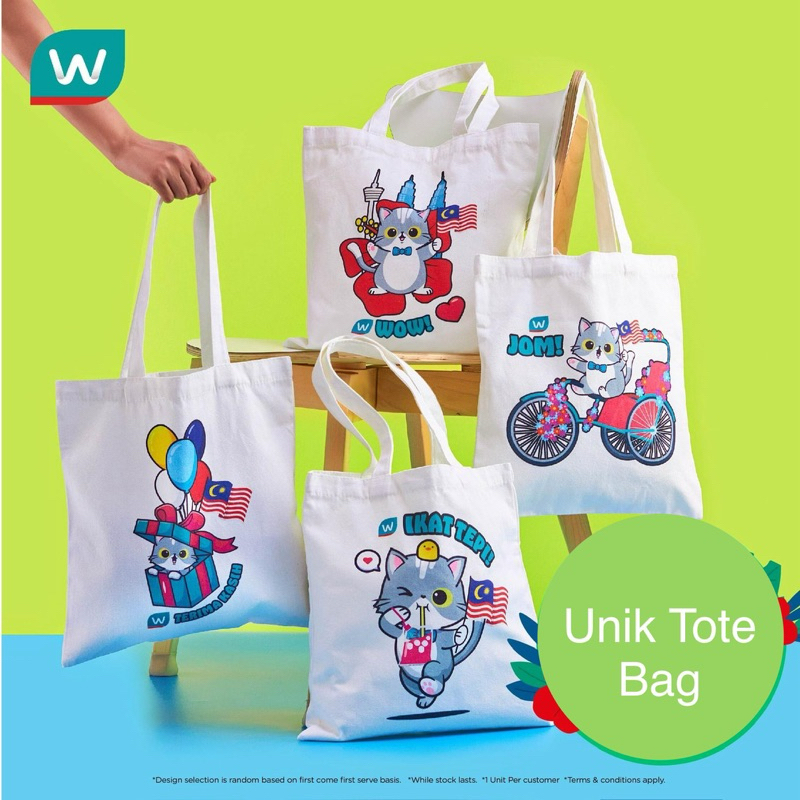 🛍🛒 Watson Unik Tote Bag 2024 - Canvas - Merdeka | Shopee Malaysia