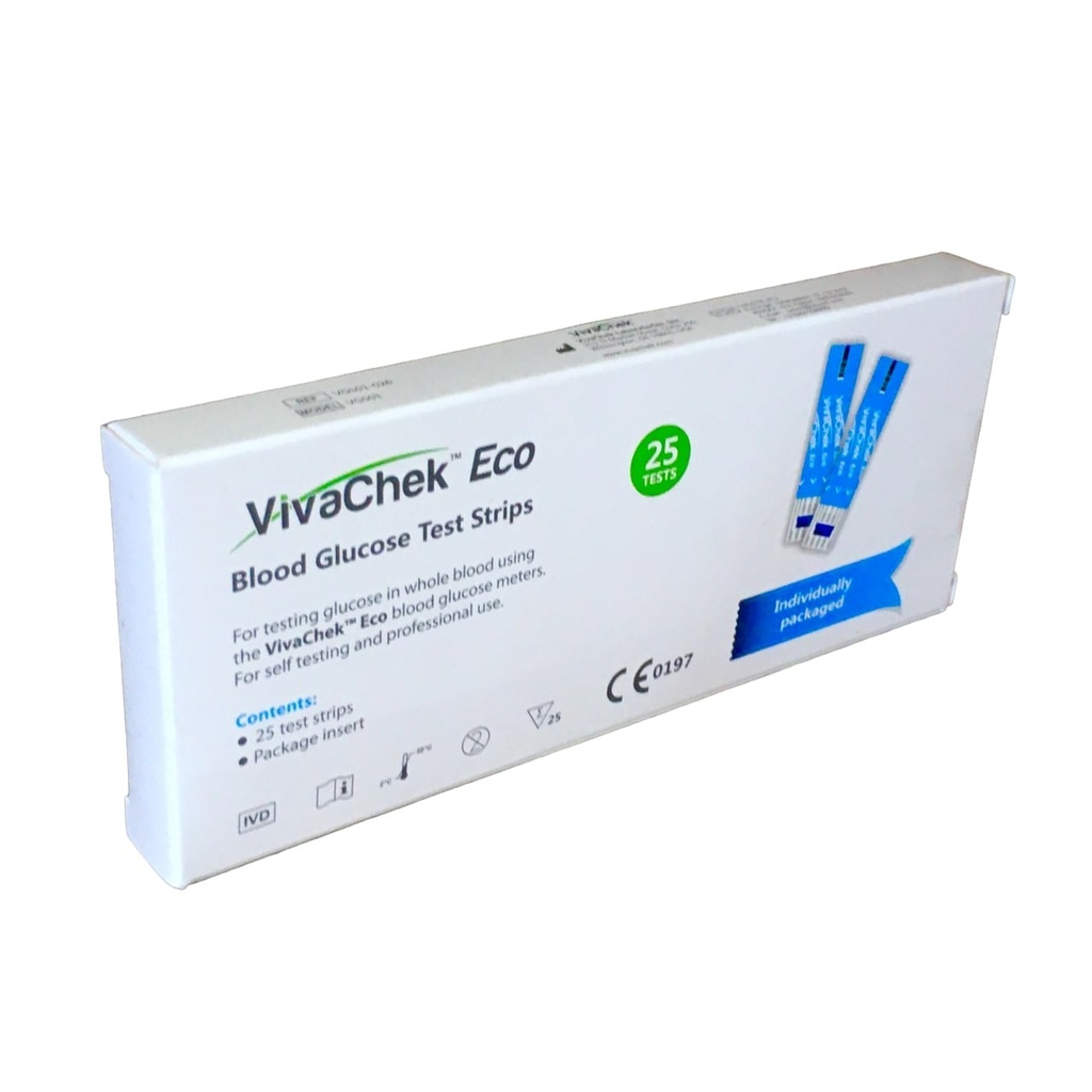 Vivacheck Eco blood glucose test strips 25tests (Exp 2026/03) | Shopee ...