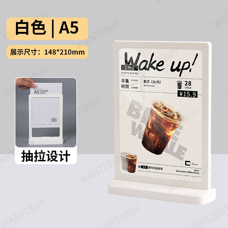 🇲🇾 A4 A5 A6 Vertical Acrylic T L Stand Display for Menu Product ...