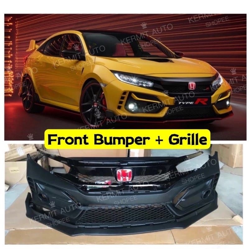 Civic Fc Type R 2020 Front Bumper With Front Diffuser Lips Front Grille ...