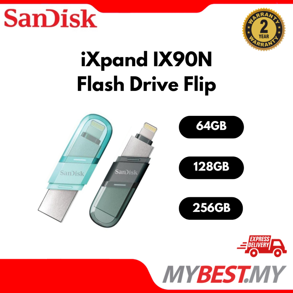 Sandisk iXpand Flip Flash Drive Flip OTG USB for iPhone & iPad (64GB ...