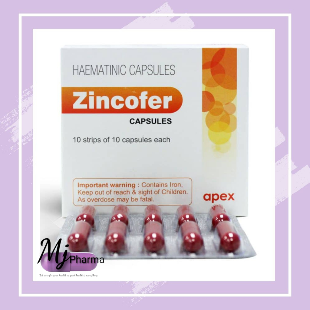 Haematinic Capsules Zincofer Box of 10 strips x 10 capsules per strip ...