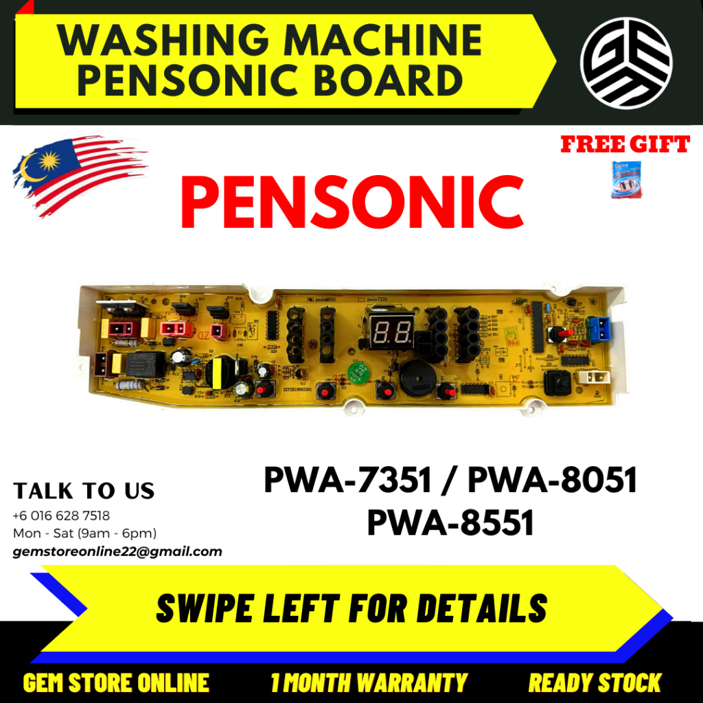 PWA-7351 / PWA-8051 / PWA-8551 PENSONIC Washing Machine PCB Board ...