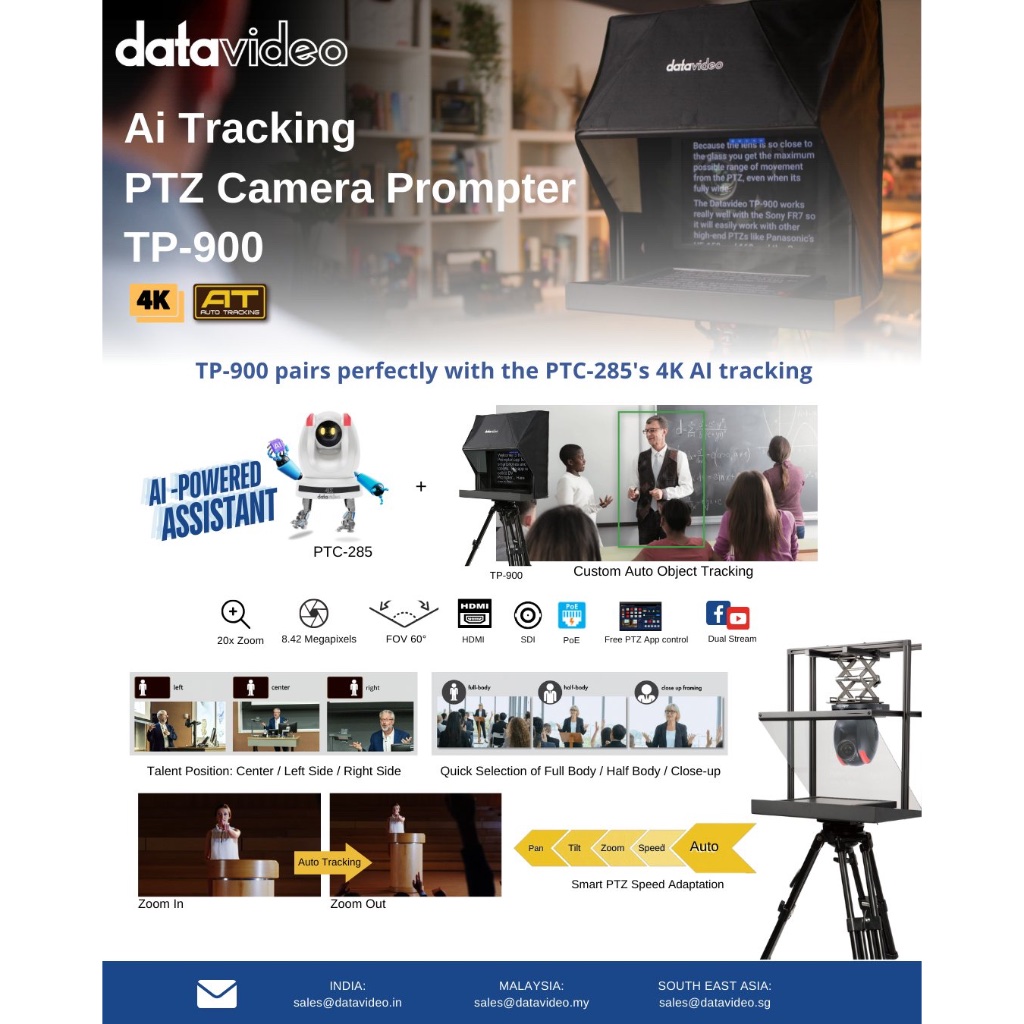 DATAVIDEO TP-900 PTZ Camera Teleprompter | Shopee Malaysia
