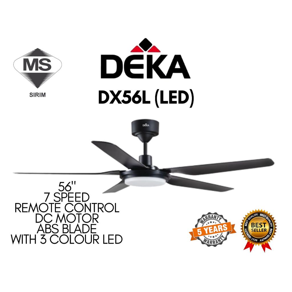 Deka DX56L 56" 14 Speed 5 Blade DC Inverter Motor Ceiling Fan | Shopee ...