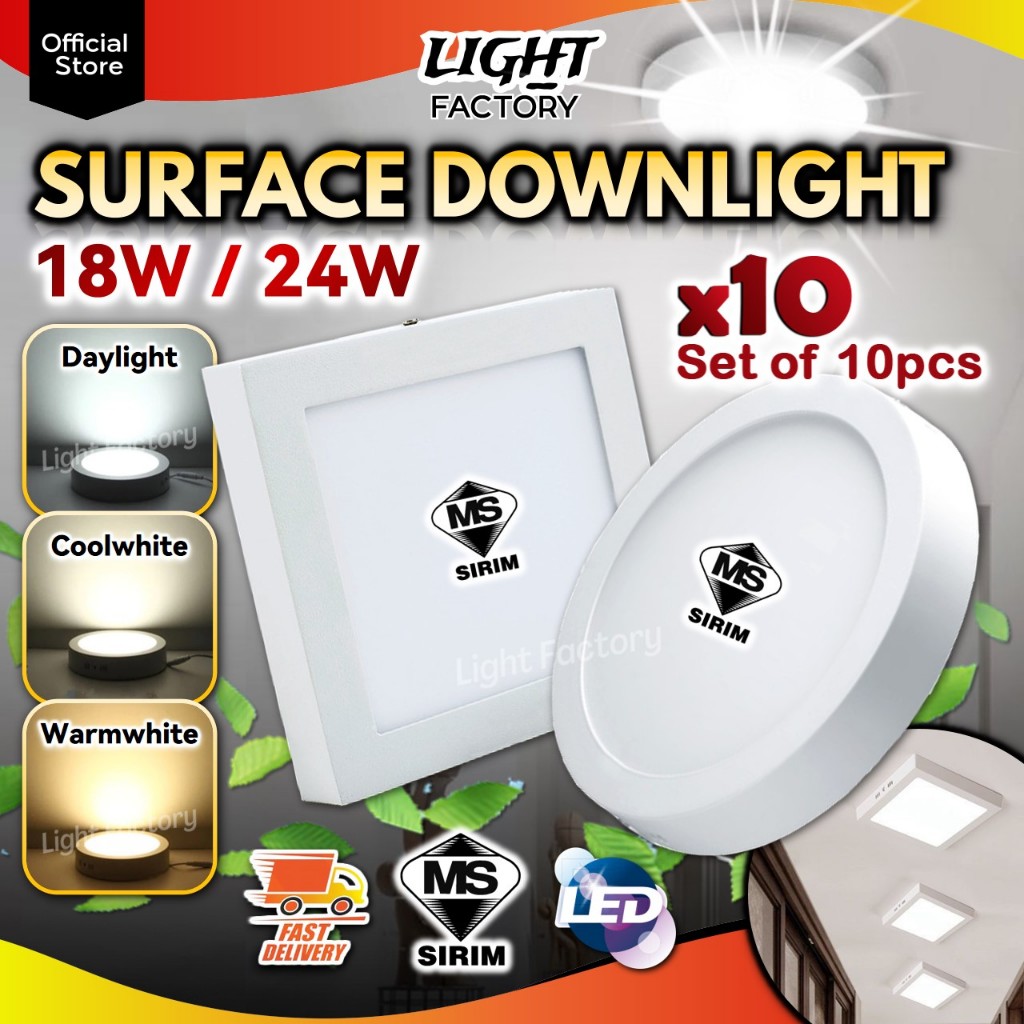 [SET 10pcs] 3 YEARS WARRANTY SIRIM APPROVED LED Surface Mounted Panel ...