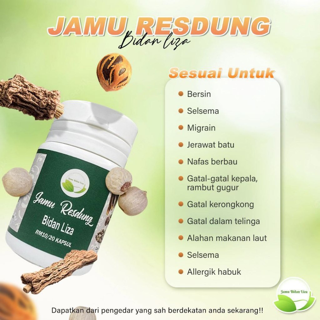 KAPSUL RESDUNG BIDAN LIZA / RAWAT MIGRAIN / ALAHAN / NAFAS BERBAU ...