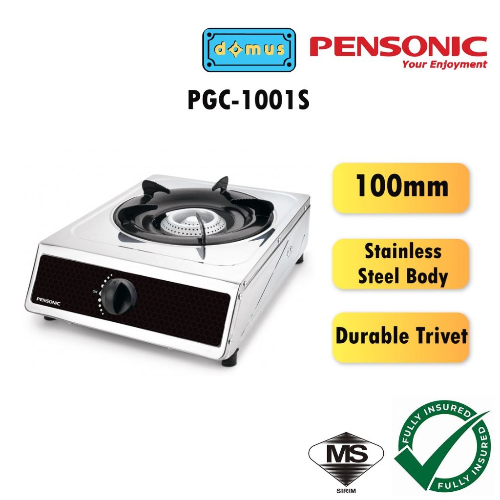 Pensonic Single Burner Gas Cooker Dapur Gas Stainless Steel Easy Clean ...