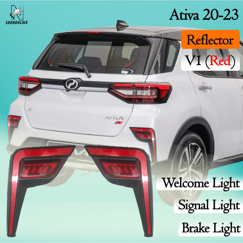 Perodua Ativa Dynamic Rear Bumper Reflector Cover With LED Reflector ...