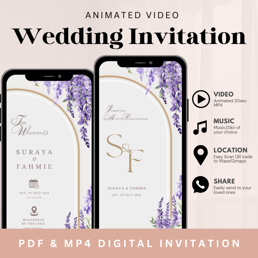 Kad Kahwin Digital Video, Wedding invitation MP4, Majlis Bertunang Engagement Akikah Birthday ...