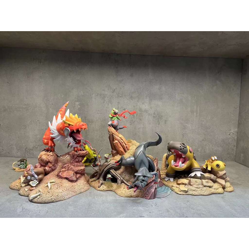 ES Studio - Tyrantrum Evolution Group Pokemon Resin Statue GK Anime ...