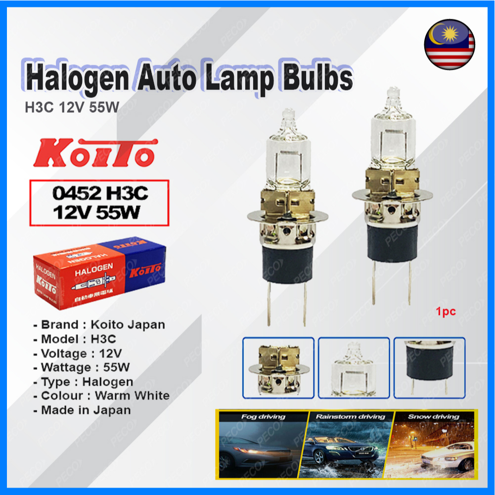 (1pc) Koito 0452 H3C 12V 55W Car Halogen Auto Lamp Bulbs ( Made in Japan ) | Shopee Malaysia