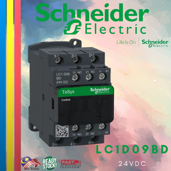 Schneider LC1D09BD 24VDC AC3 9A 4KW Contactor | Shopee Malaysia
