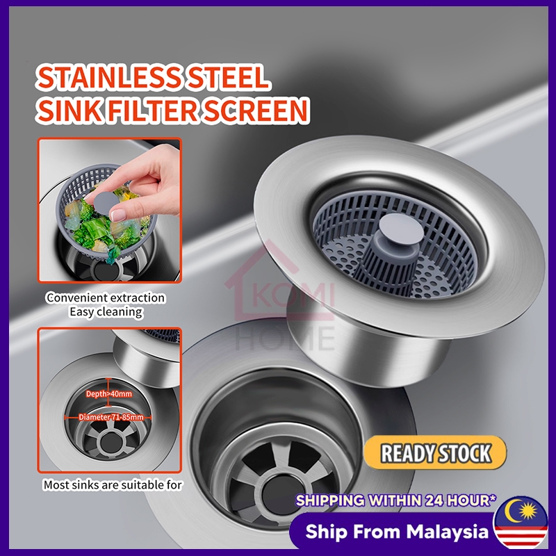 Stainless Steel Sink Strainer Bekas Penapis Air Sinki Kitchen Sink ...