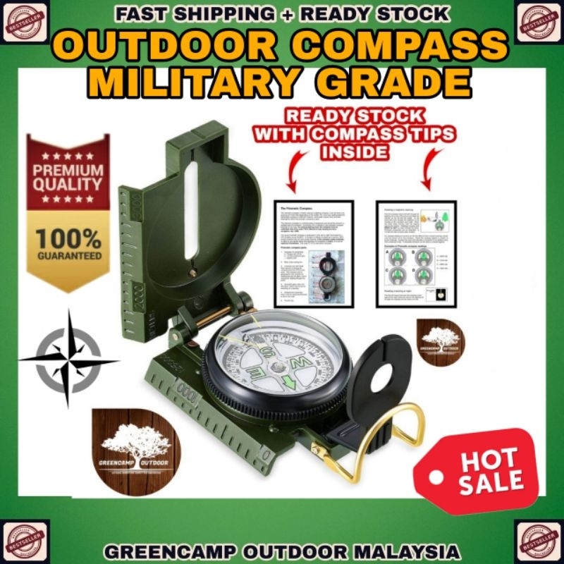 OUTDOOR COMPASS MILITARY GRADE OUTDOOR HIKING CAMPING ACCESSORIES ...