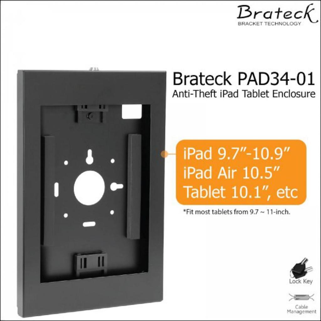 Brateck PAD34-01 Anti-Theft i-Pad Tablet Wall Mount Enclosure - Tablet Stand Enclosure | Shopee ...