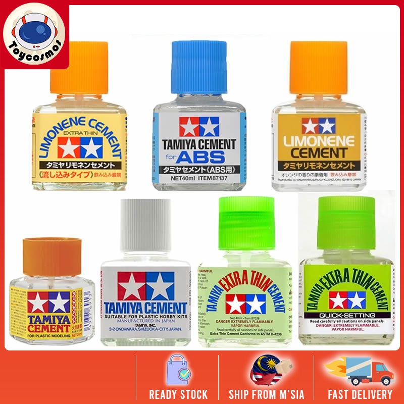 Tamiya Model Kit Cement Glue Extra Thin Limonene ABS Quick Set Cement ...