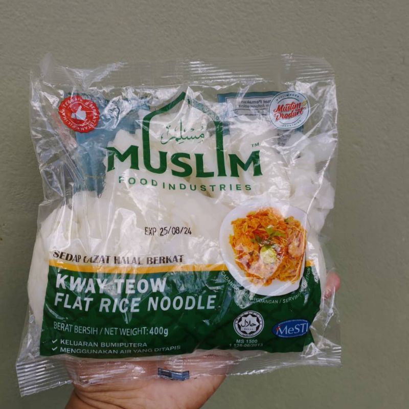 MUSLIM Kuey Teow Halal Bersih Flat Rice Noodle 400g | Shopee Malaysia