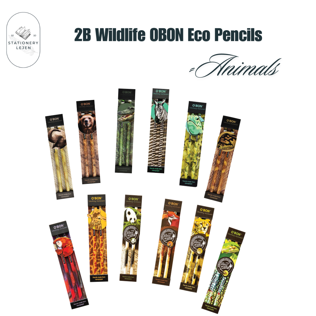 Stationery Lejen - 2B Wildlife OBON Eco Pencils - Animals | Shopee Malaysia
