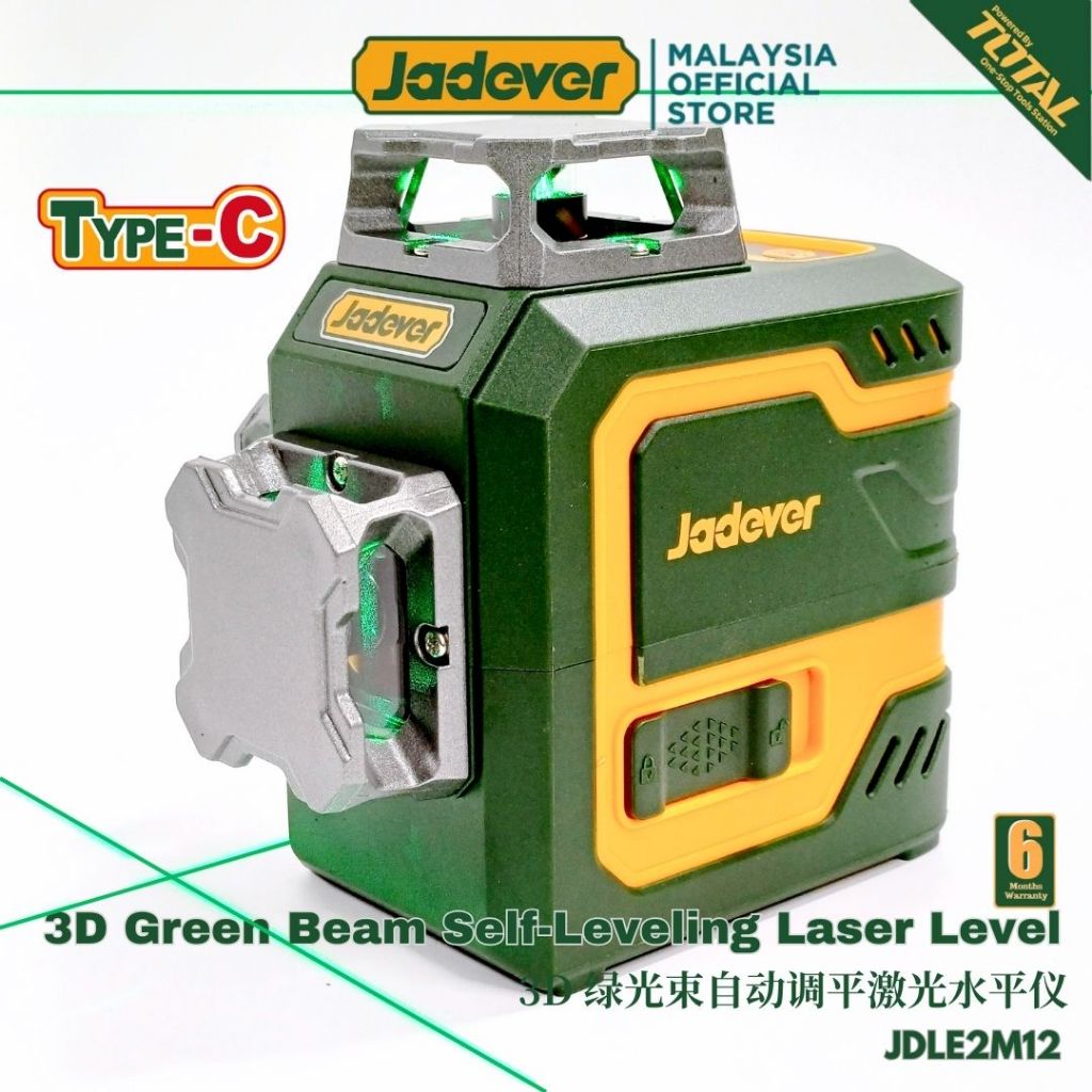 Jadever Tools 3D Green Beam Self-Leveling Laser Level 0~30M 3D ...