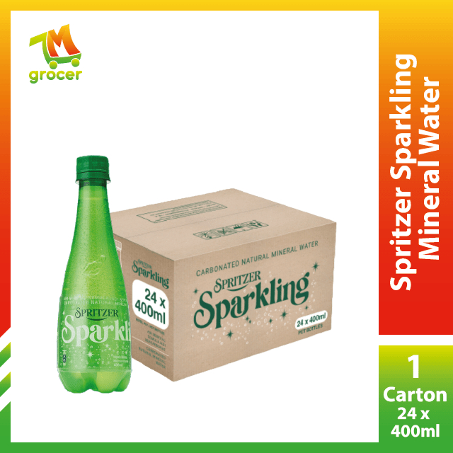Spritzer Sparkling Natural Mineral Water 1 Carton (24 x 400ml) | Shopee Malaysia