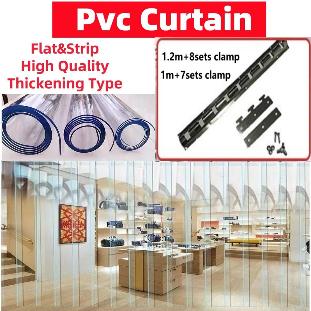 Heavy Duty PVC Curtain Strip Hanger I Stainless Steel 304 I 1 mtr-7sets ...