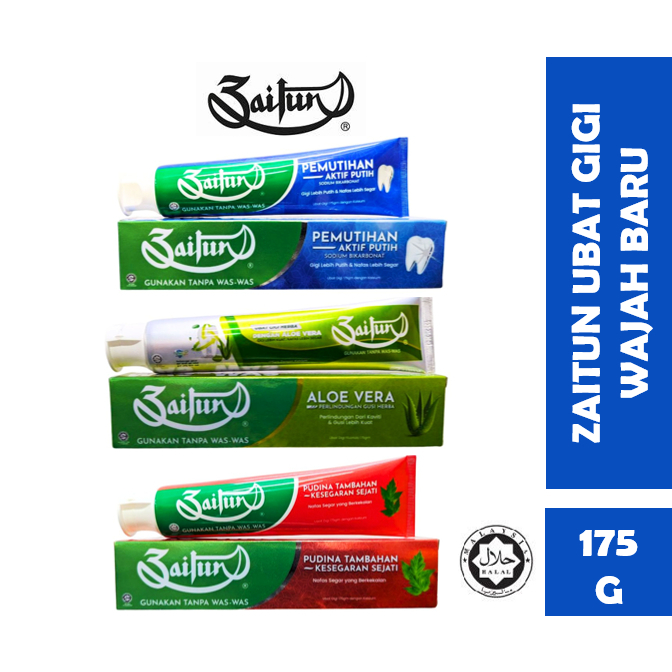 ZAITUN Toothpaste Twin Pack - Extra Mint or Whitening or Aloe Vera ...
