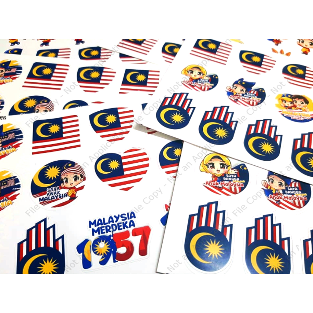 CUTE STICKER MERDEKA (WHITE STICKER/CLEAR STIKER) | Shopee Malaysia
