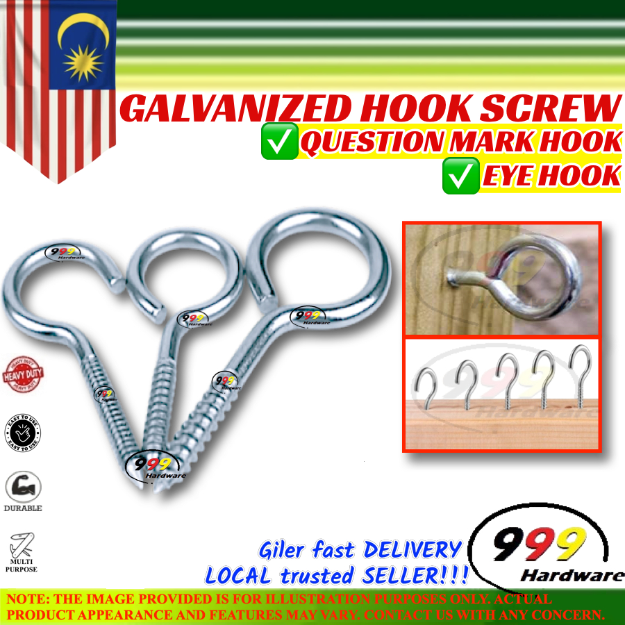 999 Galvanized Screw Hooks/ Ring Hook/ Question Mark Hook/ Sheep Eye ...
