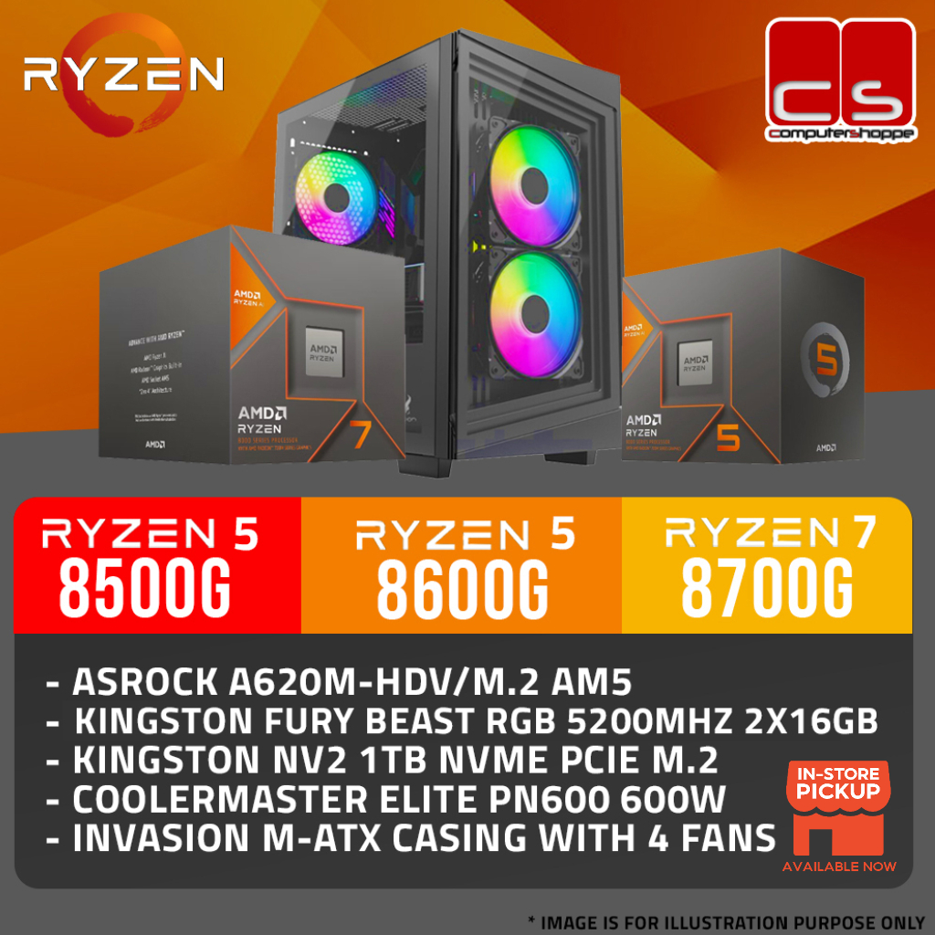 AMD Ryzen 8000G Series Processor Gaming PC Package (8500G / 8600G ...