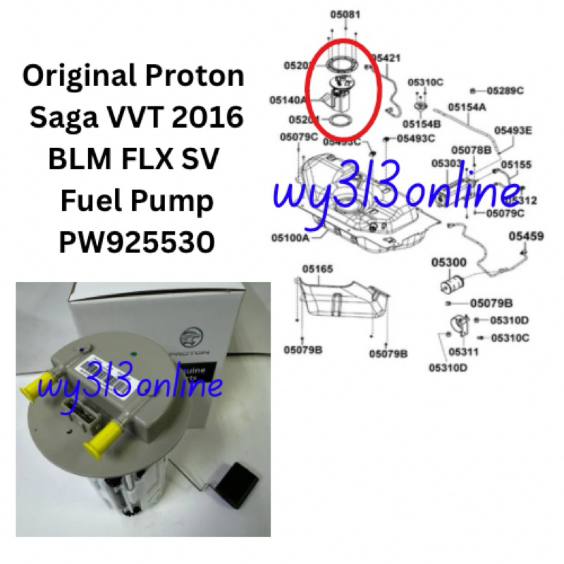 Pw925530 Original Proton Saga VVT BLM FLX SV Fuel Pump | Shopee Malaysia