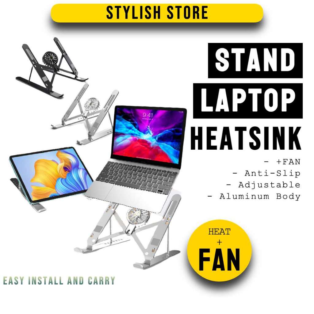 Adjustable Foldable Laptop Stand Holder Heatsink Cooler Aluminium ...