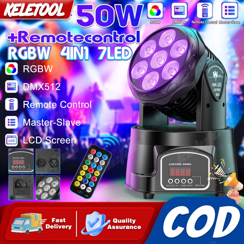 led stage light 50W With remote control Stage RGBW Spotlight Moving ...