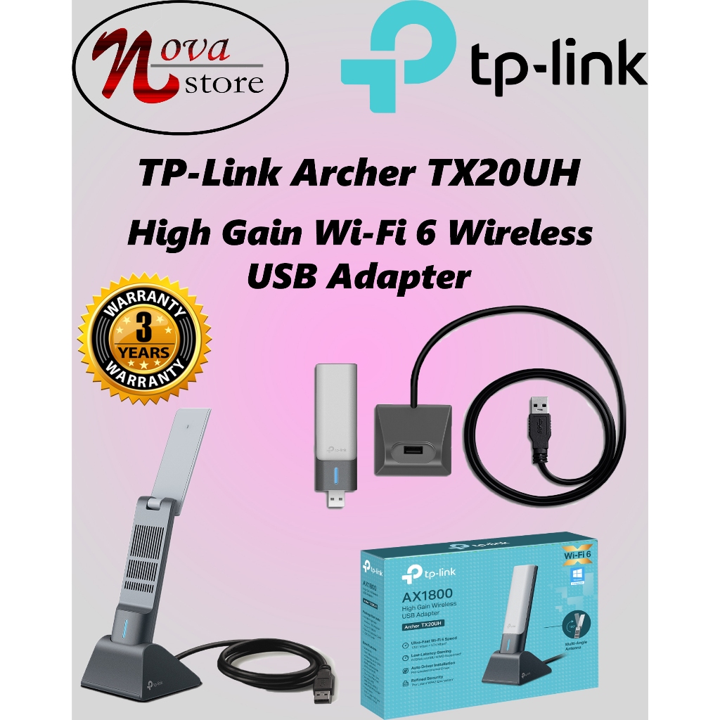 TP-Link Archer TX20UH High Gain Wi-Fi 6 Wireless USB Adapter | Shopee ...
