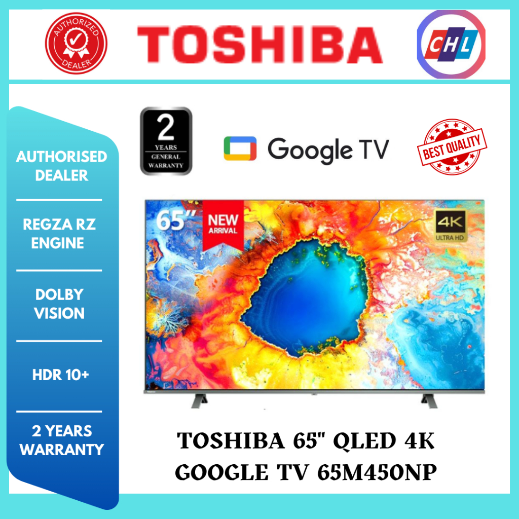 TOSHIBA (AUTHORISED DEALER) 65" QLED 4K GOOGLE TV 65M450NP - TOSHIBA ...