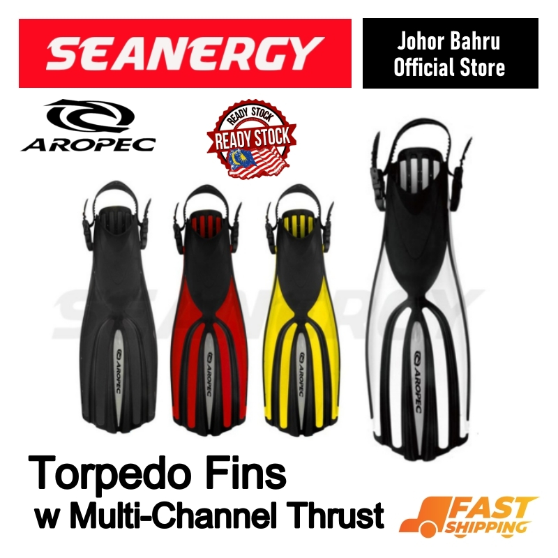 AROPEC Torpedo Fin F-GY07 Multi Channel Open Heel Open Pocket Fin for ...