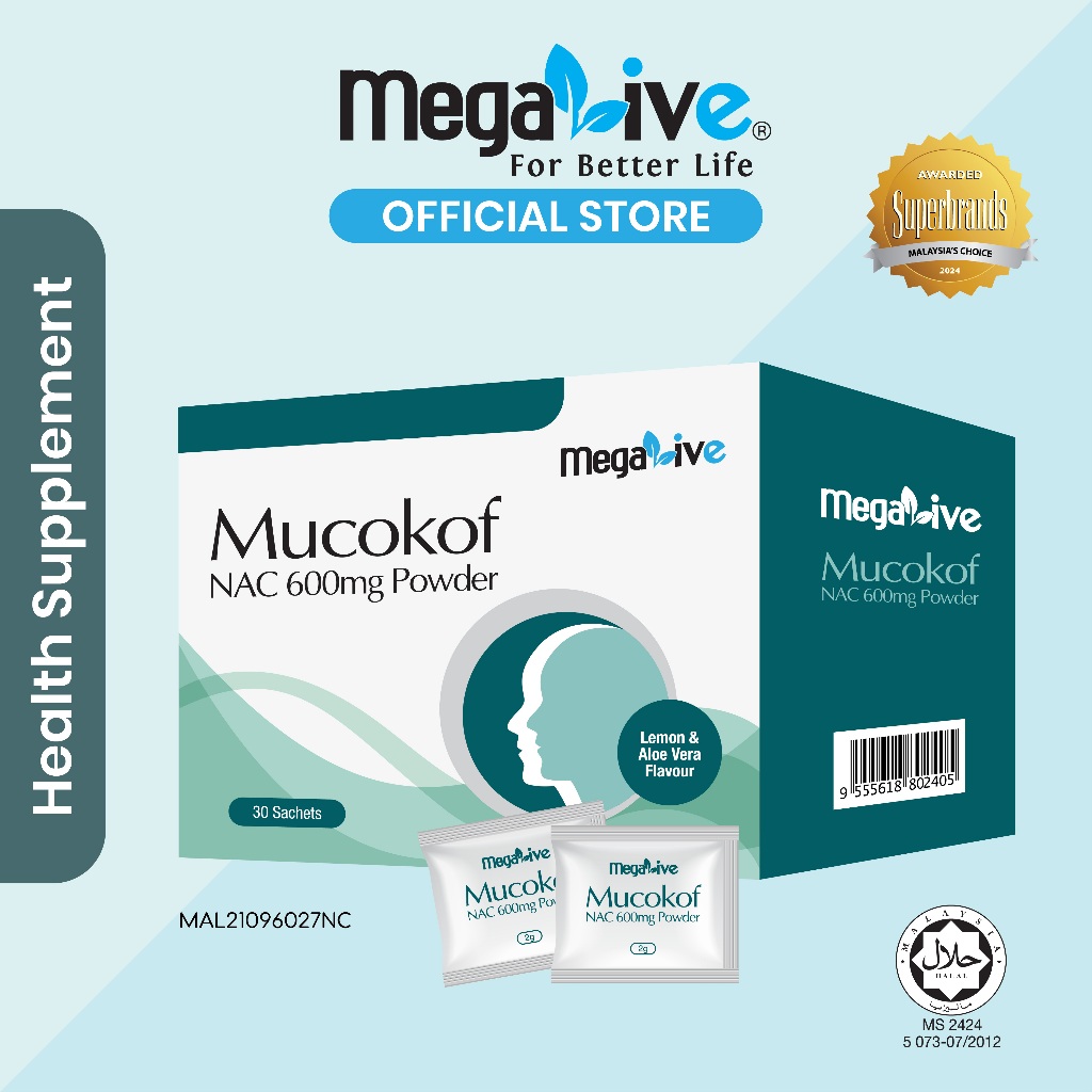 MegaLive Mucokof NAC 600mg Powder (30's) | Shopee Malaysia