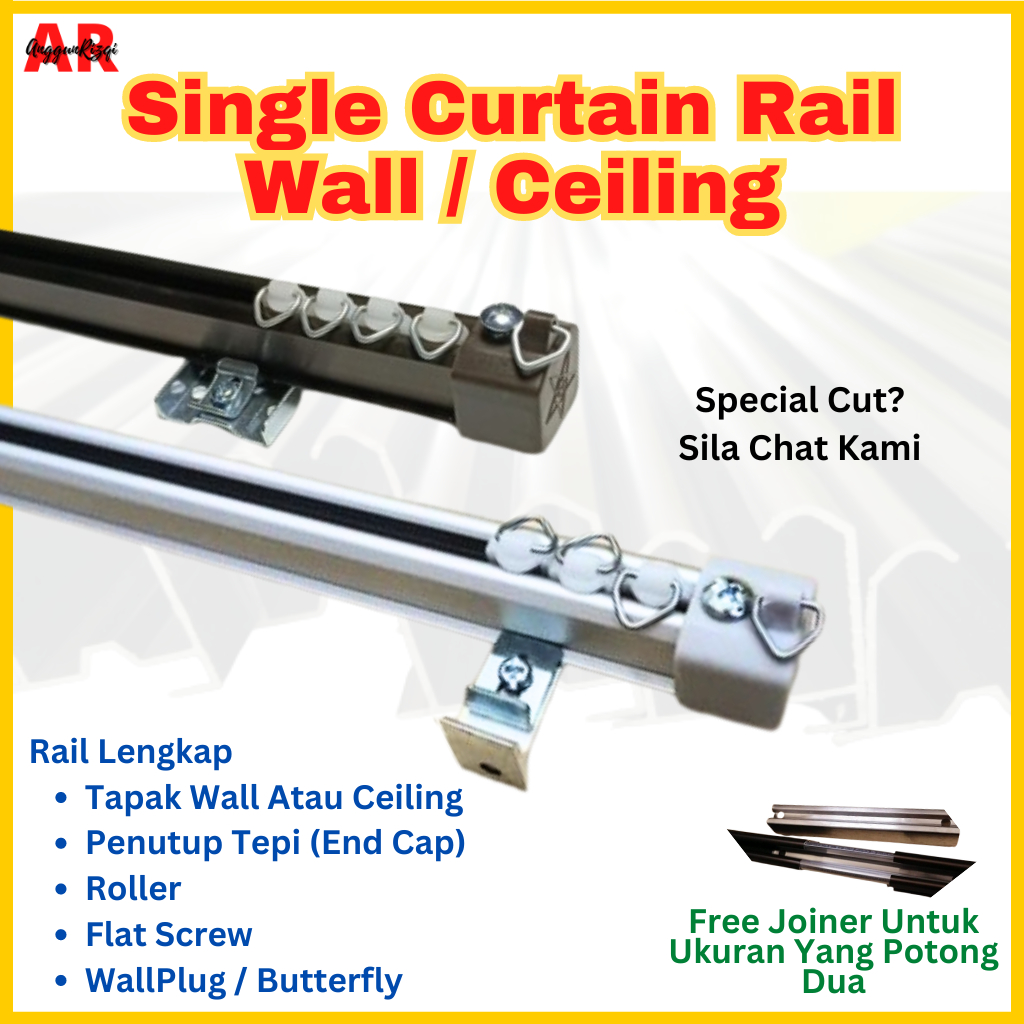 Single Curtain Rail-Rail Langsir Double-Rail Langsir doso | Shopee Malaysia