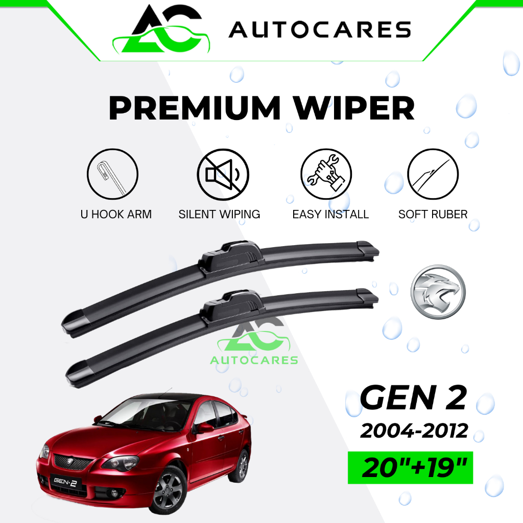 Car Wiper PROTON GEN2 2004-2012 | 20"+19" Premium Wiper Kereta Japan ...
