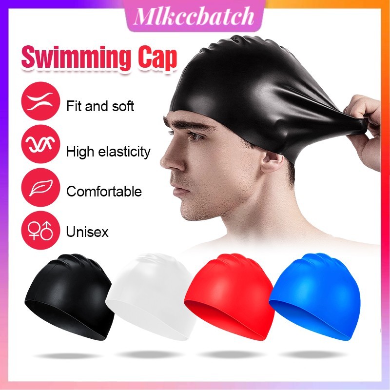 Unisex Adult Chlidren Silicone Swim Caps for Long Hair Waterproof Dome ...