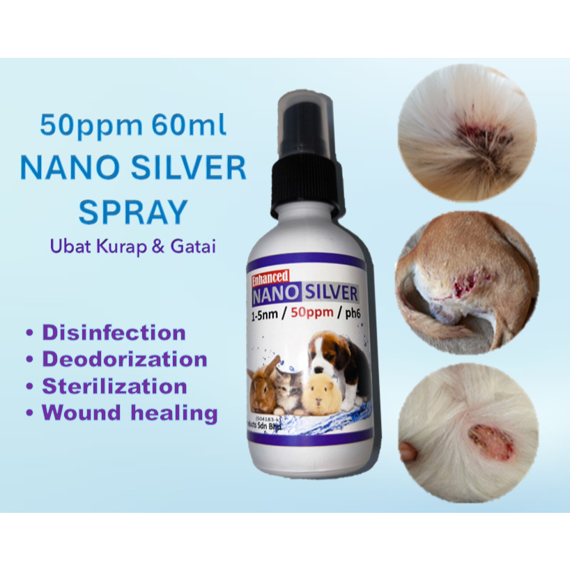 60ml 50ppm Nano Silver Nano Tech Pets Spray fungus bacteria cat dog ...